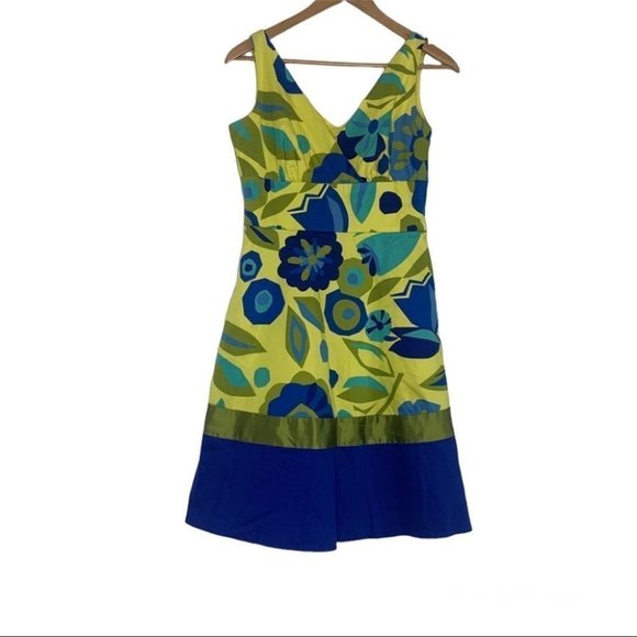 Donna Morgan | Dresses | Donna Morgan Yellow Green Blue Floral Flower ...
